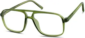 Zenni Aviator Full Rim Eyeglasses - Green