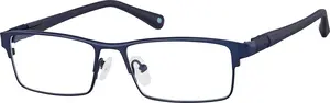 Zenni Classic Rectangle Glasses With Titanium Full Rim Frame Blue