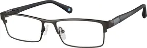 Zenni Classic Rectangle Glasses With Titanium Full Rim Frame - Gray