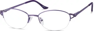 Zenni Oval Half-rim Metal Frame Eyeglasses - Purple