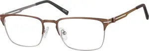 Zenni Browline Eyeglasses Full Rim Frame - Brown