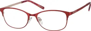 Zenni Oval Full Rim Eyeglasses Red