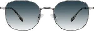 Zenni Round Flex Titanium Full Rim Eyeglasses Frame - Gray
