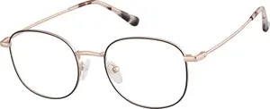 Zenni Flex Titanium Full Rim Square Eyeglasses Frame - Rose Gold