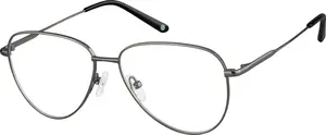 Zenni Aviator Titanium Full Rim Eyeglasses - Steel Gray