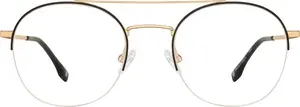 Zenni Round Titanium Half Rim Eyeglasses - Black