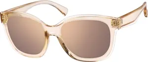 Zenni Full Rim Embellished Square Sunglasses Amber