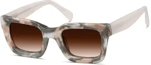 Zenni Full Rim Embellished Square Sunglasses Blush Pattern