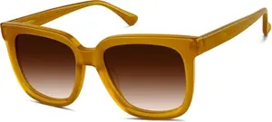 Zenni Full Rim Embellished Square Sunglasses Honey