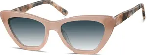 Zenni Full Rim Embellished Square Sunglasses Mauve
