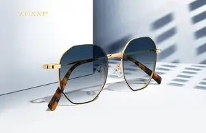 Zenni Geometric Full Rim Eyeglasses - Gold
