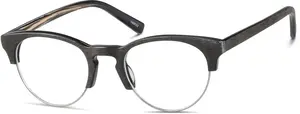 Zenni Browline Eyeglasses Frame - Wood Texture