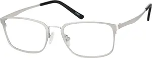 Zenni Lightweight Rectangle Full Rim Frame Silver