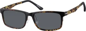 Zenni Rectangle Glasses With Snap-On Sunlens Tortoiseshell