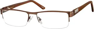 Zenni Rectangle Half-Rim Eyeglasses Brown