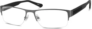 Zenni Rectangle Half-rim Eyeglasses - Gray