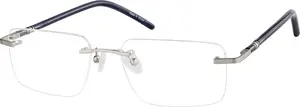 Zenni Rectangle Eyeglasses Silver