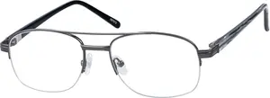 Zenni Aviator Half Rim Frame - Gray
