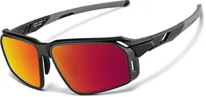 Zenni Sunglasses With Polarized Lenses Black With Red Mirror