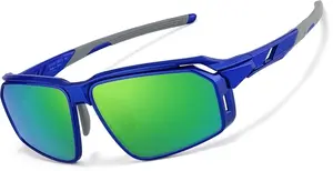 Zenni Sunglasses With Polarized Lenses Blue With Green Mirror