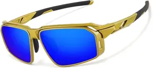 Zenni Sunglasses With Polarized Lenses Gold With Blue Mirror