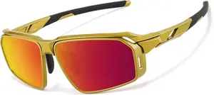 Zenni Sunglasses With Polarized Lenses Gold With Red Mirror
