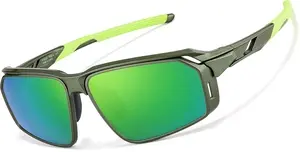 Zenni Sunglasses With Polarized Lenses Green With Green Mirror