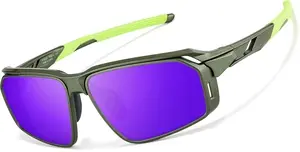 Zenni Sunglasses With Polarized Lenses Green With Purple Mirror