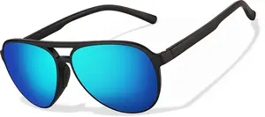 Zenni Sunglasses With Polarized Lenses Matte Black With Blue Mirror