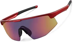 Zenni Sunglasses With Polarized Lenses Red With Purple Mirror