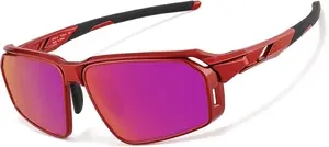 Zenni Sunglasses With Polarized Lenses Red With Rose Gold Mirror