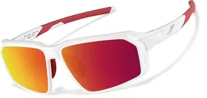 Zenni Sunglasses With Polarized Lenses White With Red Mirror