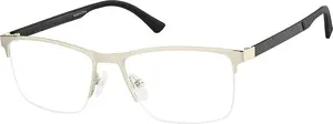Zenni Rectangle Eyeglasses Carbon Fiber Frame - Gold