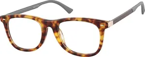 Zenni Square Eyeglasses Carbon Fiber Full Rim Frame - Tortoiseshell