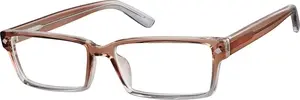 Zenni Rectangle Eyeglasses Full Rim Plastic Frame - Brown