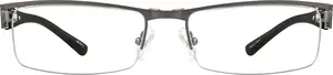 Zenni Rectangle Half Rim Glasses With Snap-on Sunlens - Gray