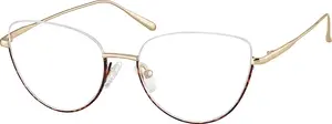 Zenni Cat-Eye Stainless Steel Half Rim Eyeglasses Tortoiseshell