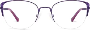 Zenni Cat-eye Stainless Steel Half Rim Eyeglasses - Ultraviolet