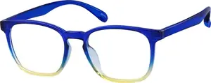 Zenni Square Eyeglasses Full Rim Frame Cobalt