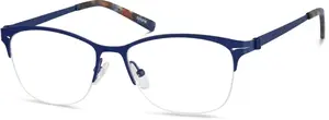 Zenni Rectangle Stainless Steel Half-rim Eyeglasses - Navy