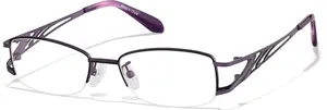 Zenni Rectangle Stainless Steel Half-rim Eyeglasses - Purple