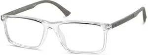 Zenni Rectangle Eyeglasses Carbon Fiber Full Rim Frame - Clear
