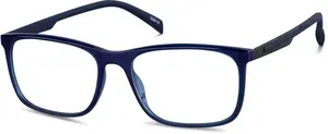 Zenni Rectangle Eyeglasses Carbon Fiber Full Rim Frame - Navy