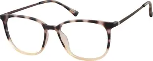 Zenni Square Eyeglasses Universal Bridge Fit Full Rim Frame - Coral