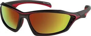 Zenni Aviator Sunglasses With Plastic Full Rim Frame Black & Red