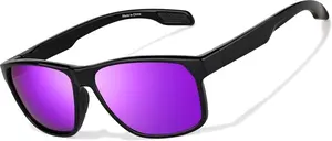Zenni Aviator Sunglasses With Plastic Full Rim Frame Black With Purple Mirror