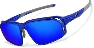 Zenni Aviator Sunglasses With Plastic Full Rim Frame Blue With Blue Mirror