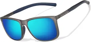 Zenni Aviator Sunglasses With Plastic Full Rim Frame Gray With Blue Mirror