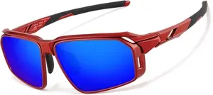 Zenni Aviator Sunglasses With Plastic Full Rim Frame Red With Blue Mirror