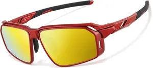 Zenni Aviator Sunglasses With Plastic Full Rim Frame Red With Gold Mirror